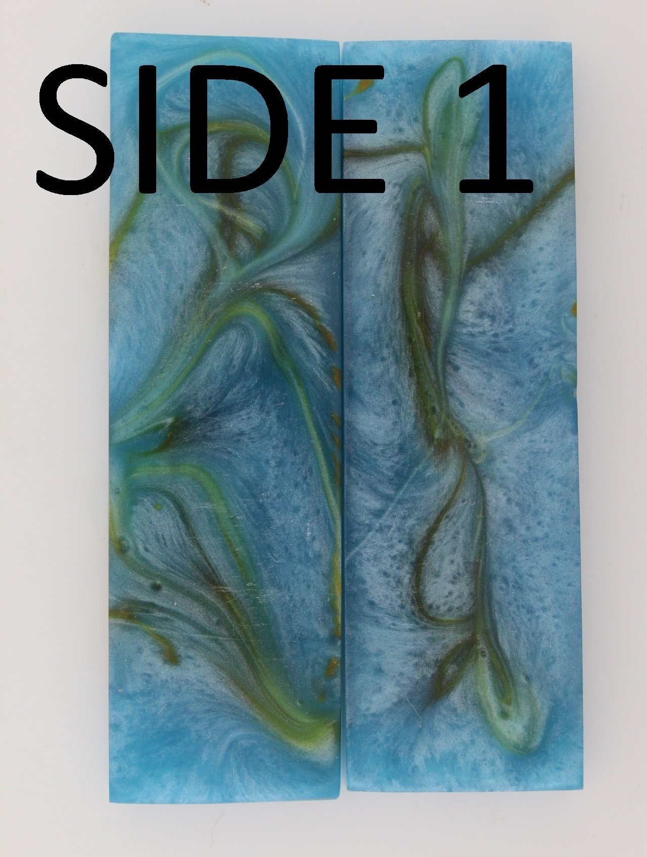 ACRYLIC BLUE/GREEN KNIFE HANDLE SCALES - Premium Knife Supply