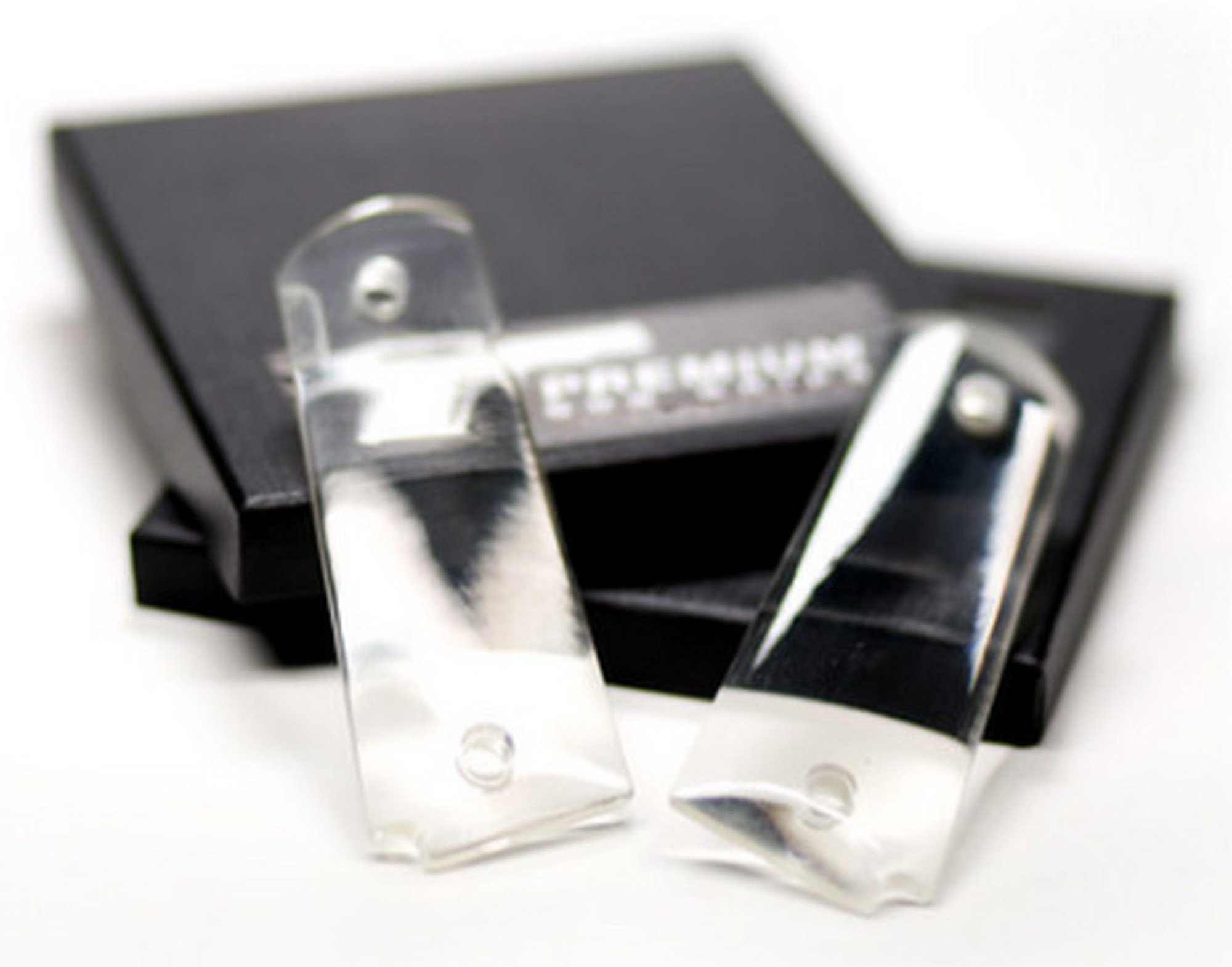 1911 Gun Grips Clear Acrylic "Sweetheart Grips" - Premium Knife Supply